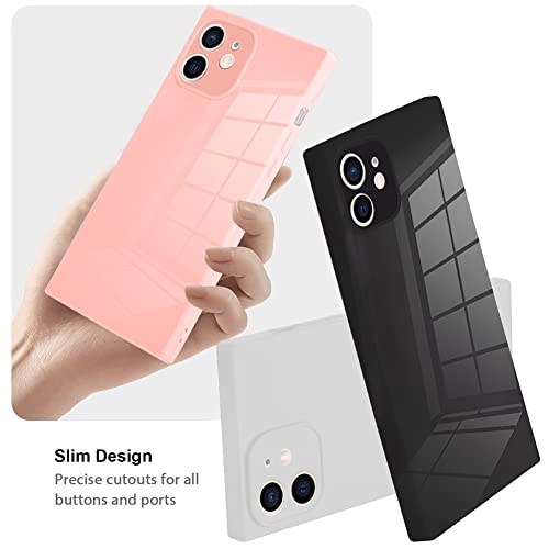 LSL Compatible iPhone 11 Case Square White Soft TPU Bumper Anti-Drop Anti-Scratch Shock Absorption Protective Wireless Slim Cover Compatible with iPhone 11 6.1 Inch for Women Girls Men