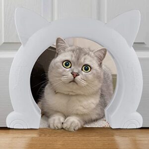 wordcam large cat door interior door, xl indoor cat door, pet doors for cats, kitties and small dogs (white)