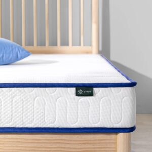 ZINUS 6 Inch Essential Innerspring Mattress / Medium Firm Feel / CertiPUR-US Certified / Mattress-in-a-Box, Twin, Blue Tight Top