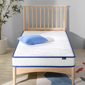 ZINUS 6 Inch Essential Innerspring Mattress / Medium Firm Feel / CertiPUR-US Certified / Mattress-in-a-Box, Twin, Blue Tight Top