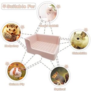 BNOSDM Bunny Litter Box with Tray Dwarf Rabbit Cage Potty Trainer Corner Small Animal Toilet Plastic Detachable Pet Guinea Pig Litter Pan Bedding Box for Chinchillas Galesaurs Ferret