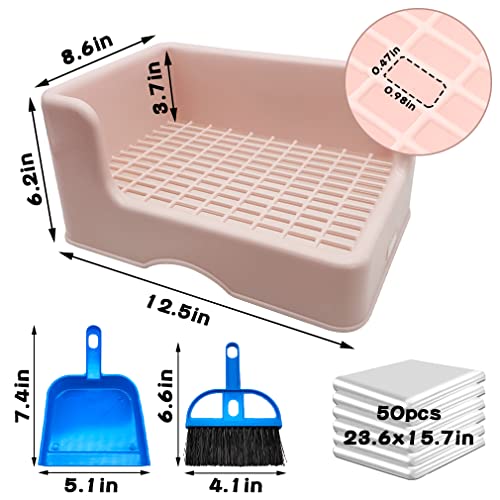 BNOSDM Bunny Litter Box with Tray Dwarf Rabbit Cage Potty Trainer Corner Small Animal Toilet Plastic Detachable Pet Guinea Pig Litter Pan Bedding Box for Chinchillas Galesaurs Ferret