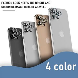 Suoman 3-Pack Camera Cover Circle Tempered Glass for iPhone 13 Pro Max/iPhone 13 Pro Lens Protector, for iPhone 13 Pro 6.1 inch / 13 Pro Max 6.7 inch [ Flash Diamonds ] - Silver