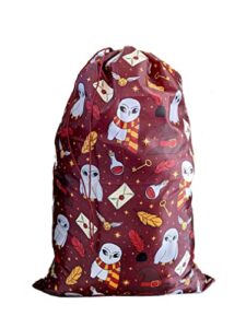 harry large drawstring laundry bag durable storage travel bag for kids potter fans, 36x24 inches