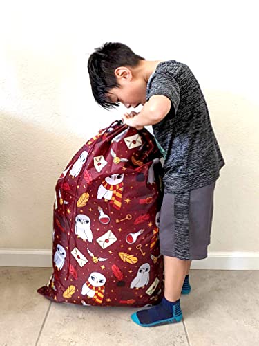 Harry Large Drawstring Laundry Bag Durable Storage Travel Bag for Kids Potter Fans, 36x24 inches