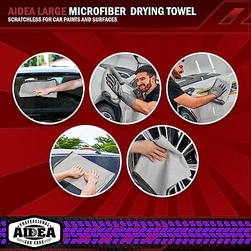 AIDEA Professional Microfiber Drying Towel-30 x22, Premium Car Drying Towel, Strong Water Absorbent & Scratch-Free, Safe for Car Wash, Home Cleaning & Pet Drying Cloths-1PK