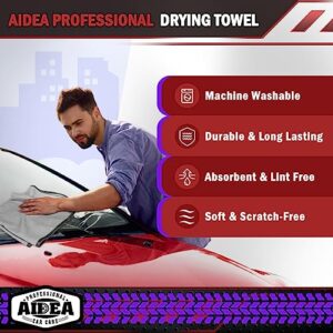 AIDEA Professional Microfiber Drying Towel-30 x22, Premium Car Drying Towel, Strong Water Absorbent & Scratch-Free, Safe for Car Wash, Home Cleaning & Pet Drying Cloths-1PK