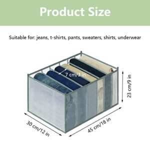 DFFA 2PCS Wardrobe Clothes Drawer Organizer Storage(Upgraded Large 6 Grids),Closet Clothing Storage Jeans Box Washable Organization , Foldable Divider for shirts Sweater