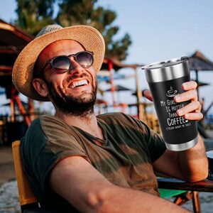 Boyfriend Gifts from Girlfriend - 20 Ounce Engraved Black Stainless Steel Insulated Travel Mug, Unique Valentines Day, Anniversary or Birthday Gifts for Him from Girlfriend, Gift Idea for boyfriend