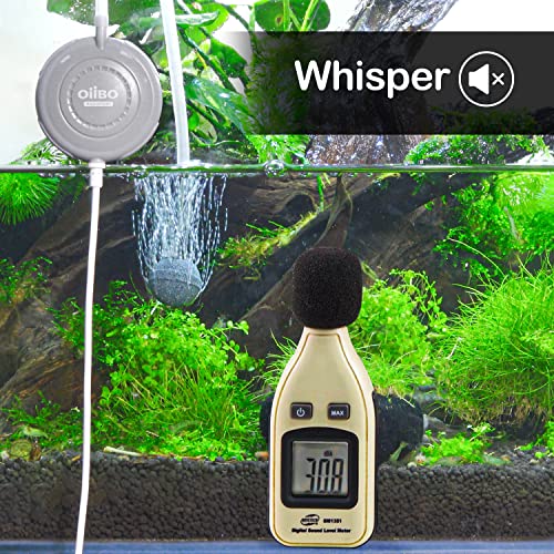 OIIBO Super Quiet Aquarium Air Pump, Powerful Fish Tank Air Bubbler for 0.5-20 Gallon Small Aquarium, 1.5W Energy Saving Mini Oxygen Aerator Pump with Air Pump Accessories