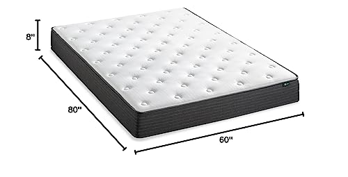 Zinus 8 Inch Comfort Essential Pocket Spring Hybrid Mattress/Pressure Relieving Support/CertiPUR-US Certified/Mattress-in-a-Box, Queen