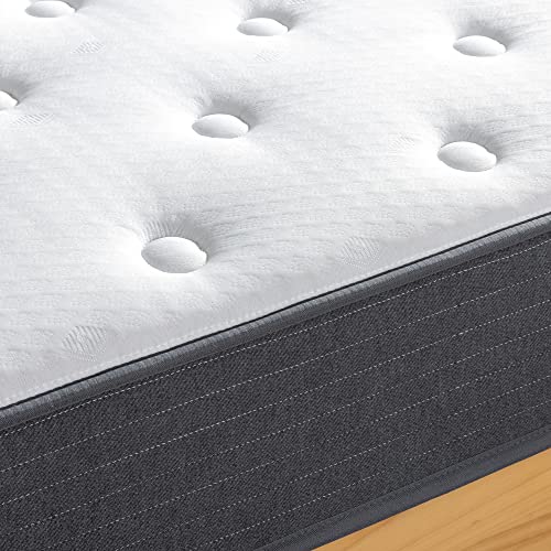 Zinus 8 Inch Comfort Essential Pocket Spring Hybrid Mattress/Pressure Relieving Support/CertiPUR-US Certified/Mattress-in-a-Box, Queen