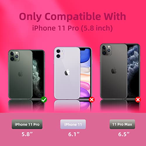 K TOMOTO Compatible with iPhone 11 Pro Case Liquid Silicone, Soft Gel Rubber Full Body Protective Cover with Microfiber Lining, Phone Case for iPhone 11 Pro 5.8 Inch (Hot Pink)