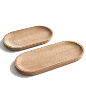 solid wood tray decor set food coffee fluit table plate (2pcs)