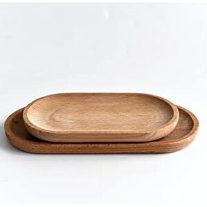 Solid Wood Tray Decor Set Food Coffee Fluit Table Plate (2PCS)