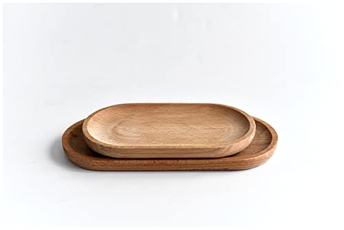 Solid Wood Tray Decor Set Food Coffee Fluit Table Plate (2PCS)