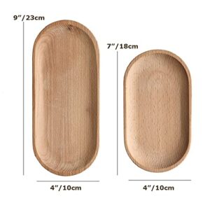 Solid Wood Tray Decor Set Food Coffee Fluit Table Plate (2PCS)