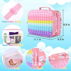 Girls Lunch Boxes for School,Pop Kids Lunch Box Bag for little Girls Back to School,Insulated Lunch Bag Box Tote for Kids School Travel Gifts,School Supplies Leakproof Cooler Bag Girls Lunch Box