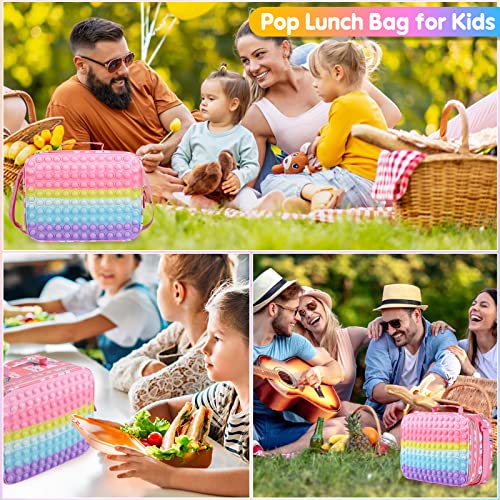 Girls Lunch Boxes for School,Pop Kids Lunch Box Bag for little Girls Back to School,Insulated Lunch Bag Box Tote for Kids School Travel Gifts,School Supplies Leakproof Cooler Bag Girls Lunch Box