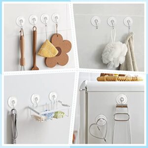 VIS'V Suction Cup Hooks, Upgraded Small Clear Suction Cups with Metal Hooks 1.77 Inches Removable Suction Cups for Window Glass Door Kitchen Bathroom Shower Wall - 12 Pcs