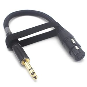 Youkamoo 6.35mm to 4 Pin XLR Female Balanced Silver Plated Audio Headphone Adapter Cable 6.35mm Male