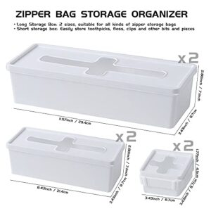 Ziplock Bag Storage Organizer for Kitchen 6 Pack Drawer Dispenser Compatible with Ziploc, Solimo, Glad for Gallon, Quart, Sandwich, Snack and Variety Size Bags