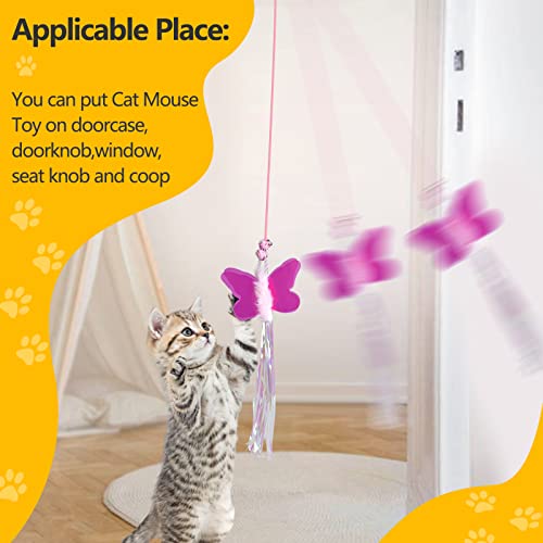 PETNEW Hanging Cat Toys for Indoor Cats,Kitten Toys 3Pack Retractable Cat Toy Rope,Hanging Door Bouncing Cat Toy ,Interactive Cat Toys for Exercise