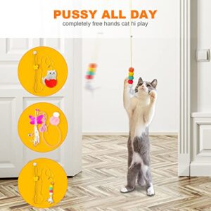 PETNEW Hanging Cat Toys for Indoor Cats,Kitten Toys 3Pack Retractable Cat Toy Rope,Hanging Door Bouncing Cat Toy ,Interactive Cat Toys for Exercise