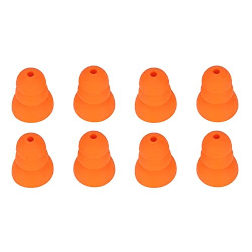 8pcs Orange Silicone Ear Tips Silicone Eartips Noise Reduction Replacement Earplugs for Se846 Se535 Se215 and Inner Hole 3.5mm Earbud