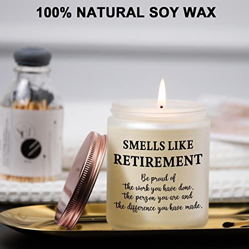 Scented Candles Retirement Gifts for Men, Best Happy Retirement Gift for Dad Grandpa Brother Husband Him Friend Coworker Teacher Boss Employee Retire Presents, Smoke & Vanilla