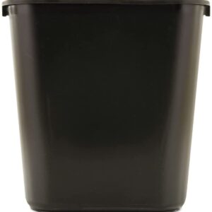 Rubbermaid Commercial 295600BK Deskside Plastic Wastebasket, Rectangular, 7 gal, Black (2)