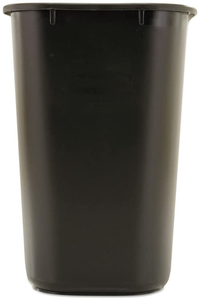 Rubbermaid Commercial 295600BK Deskside Plastic Wastebasket, Rectangular, 7 gal, Black (2)