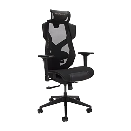 RESPAWN FLEXX Gaming Chair Mesh Ergonomic High Back PC Computer Desk Office Chair - Adjustable Lumbar Support, Seat-Slide, 115 Degree Syncro-Tilt Recline, 2D Armrests & Headrest, 300lb Max - Black