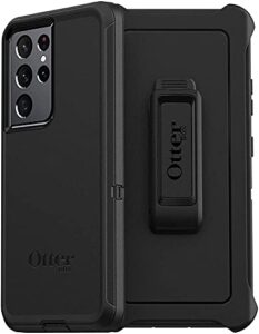 otterbox for samsung galaxy s21 ultra 5g, superior rugged protective case, defender series, black