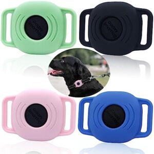 silicone case for galaxy smarttag for dog, slim sleeve for samsung smart tag+plus tracker for pet collar, itag sleeve accessories finder for cat necklace dropper, secure holder for kids (4 pack)