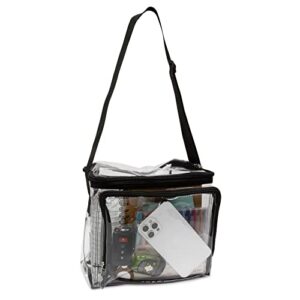 Clear Tote Bag Stadium Approved - Clear Sling Bag, Transparent See Through Small Purse for Men and Women, Beach Bag, Concert, Festival Necessities, Sports Stadium Bag, Work Shoulder Pack - 9x8x6