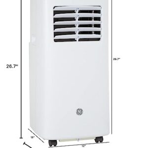 GE 5,100 BTU Portable Air Conditioner for Small Rooms up to 150 sq ft., 3-in-1 with Dehumidify, Fan and Auto Evaporation, Included Window Installation Kit,White