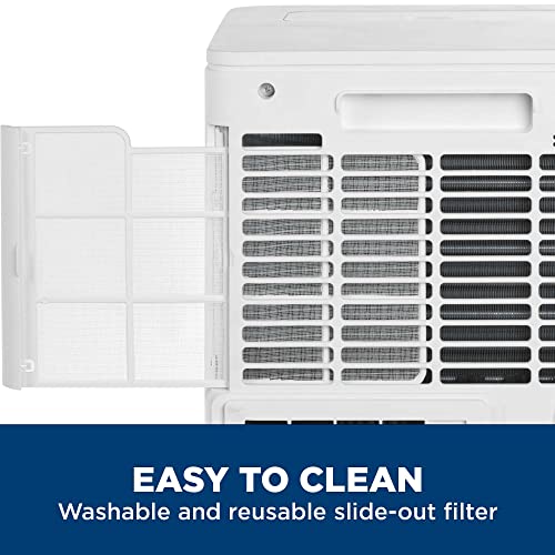 GE 5,100 BTU Portable Air Conditioner for Small Rooms up to 150 sq ft., 3-in-1 with Dehumidify, Fan and Auto Evaporation, Included Window Installation Kit,White