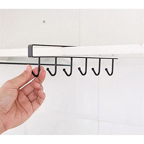 Kitchen Storage Rack Cupboard Hanging Hook Hanger Chest Storage Organizer Holder (Black)