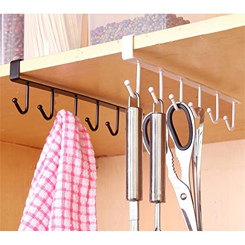 Kitchen Storage Rack Cupboard Hanging Hook Hanger Chest Storage Organizer Holder (Black)