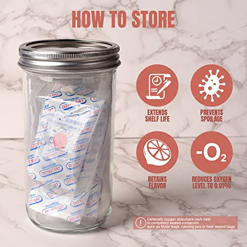 2000cc Oxygen Absorbers for Food Storage (Individually Sealed, Total 20 Packets) - Long Term Food Storage for Mason Jars, Mylar Bags, Canning, Vacuum Bags