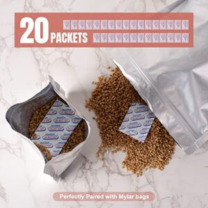 2000cc Oxygen Absorbers for Food Storage (Individually Sealed, Total 20 Packets) - Long Term Food Storage for Mason Jars, Mylar Bags, Canning, Vacuum Bags