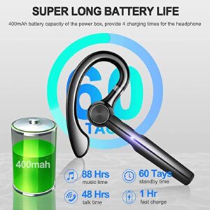 Bluetooth Headset with Microphone,48Hrs V5.3 Handsfree Wireless Headset Bluetooth Earpiece for Cell Phone/Business/Office/Driving/Trucker Driver,Bluetooth Headphones Earbuds for iPhone Android Samsung