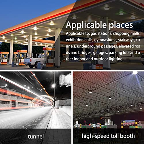 Fengll 150W LED Canopy Lights Outdoor - Ultra Efficient Recessed Surface Mount Gas Station Light - High Bay Carport or Parking Garage Lamp 20250lm 5000k DLC Approved