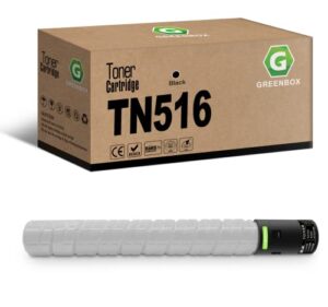 greenbox remanufactured tn516 tn324 tn326 tn512 tn513 tn514 tn515 a9e8130 toner cartridge replacement for konica tn516 tn324 minolta bizhub c458 c558 c658 printer (28,000 pages, 1 black)