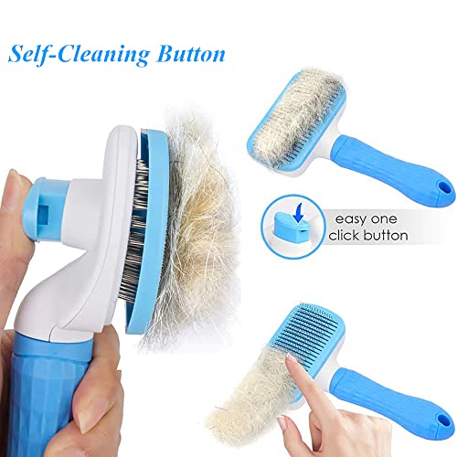 Milo's Self Cleaning Slicker Brush for Dogs and Cats Grooming, this Tool Gently Removes Loose Hair Undercoat, Great Detangling & Massaging Tool for Your Pets