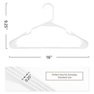 MecTo Hangers 20 Pack, White Notched Coat Hanger Space Saving Plastic Hangers Tubular Heavy Duty Clothes Hangers for Everyday Standard Use on Suits Coats Pants Dress Shirts (White, 20 Pack)