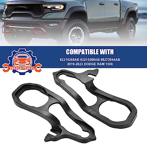 Tow Hooks for Ram 1500 Front Forged Heavy Duty Front Car Tow Hooks Compatible with Dodge Ram 1500 DT 2019 2020 2021 2022 2023# 82215268AB Black