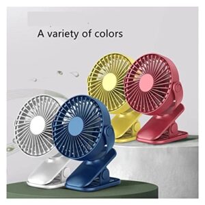 JKYYDS Fan - USB Rechargeable Desk Fan Clip-on Mini Desk Fan 360 Degree Rotation Adjustable Clip-on Fan Student Dormitory (Color : Red Fan)