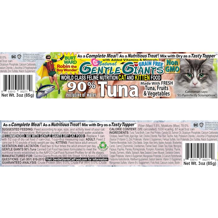 Gentle Giants Tuna Wet Cat Food, 3 oz., Case of 24, 24 X 3 OZ